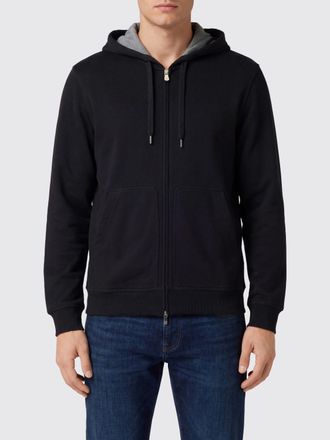 Brunello Cucinelli Sweat &agrave; capuche en coton avec zip int&eacute;gral et cordon de serrage