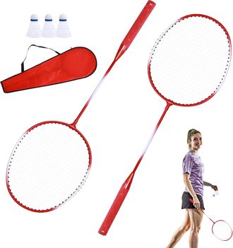 Generic Badmintonschl&auml;ger-Set - tragbar f&uuml;r 2 Spieler | Indoor-Badminton-Set - Sportausr&uuml;stung f&uuml;r Erwachsene, Teenager-Zubeh&ouml;r, Match-Spiel, Freizeit, k&ouml;rper