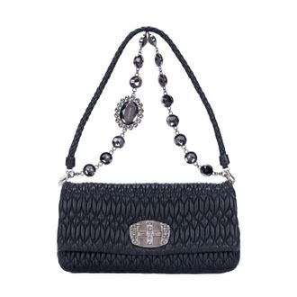 Miu Miu Crossbody Bags - Crystal Cloqu&eacute; Clutch - Gr. unisize - in Schwarz - f&uuml;r Damen