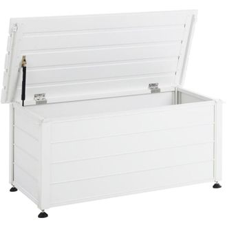 Beliani Beliani - Coffre de jardin en aluminium 113 x 50 x 52 cm - R&eacute;sistant &agrave; leau - Capacit&eacute; 190L - Finition rev&ecirc;tue de poudre - Blanc