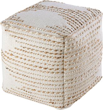 Casamia Pouf Hocker Jute Sitzpouf Bodenkissen Boho Natur Fußhocker rund Würfel Größe Bodenkissen 4 - Würfel