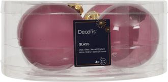 Kaemingk Weihnachtskugeln Glas 8cm 4 Stück - matt & glänzend transparent - Große Christbaumkugeln Weihnachtsbaumkugeln für Weihnachten - Christbaumschmuck & We