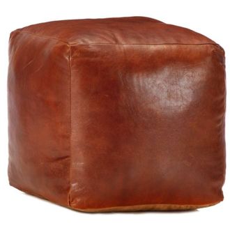 vidaXL Vidaxl - Pouf Hellbraun 40 x 40 x 40 cm Echtes Ziegenleder