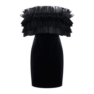 Elisabetta Franchi Kleid aus Samtstoff - - Dresses - Damen - Schwarzk - M