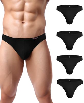 Avidlove Herren Unterwäsche 4er Pack, Slips Micro Modal - seidenweich Unterhose, 4 X Schwarz, XXL