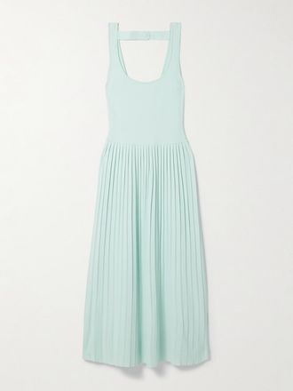 Maria McManus Midikleid Aus Stretch-strick Mit Plissee - Gr&uuml;n