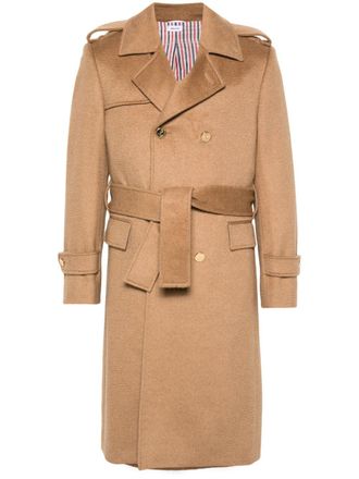 Thom Browne manteau &agrave; boutonni&egrave;re crois&eacute;e - Marron