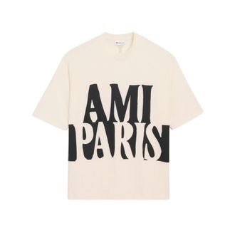 Ami Femme, Tops, Beige, Taille: 36 FR Oversize Printed Teeshirt