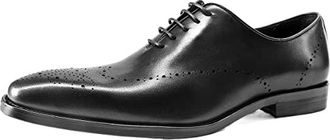 Generic Chaussures habill&eacute;es for Hommes, &agrave; Lacets, Bout Golf, Richelieu, Cuir de Vache gaufr&eacute;, Semelle en Caoutchouc antid&eacute;rapante, Classique(Noir,40 EU)