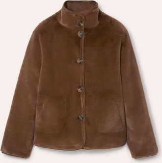 Walbusch Wendejacke Damen Wendejacke aus Kunstfell Stehkragen