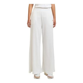 Emporio Armani Femme, Pantalons, Blanc, Taille: 44 FR Elastic-Waist Pantalons