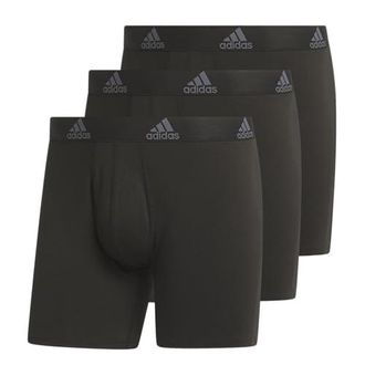 adidas Mens Performance Stretch Cotton Boxer Brief Underwear (3-Pack) Designed for Active Comfort and All Day Wear, Black/Onix Grey, 4X-Large Big Tall