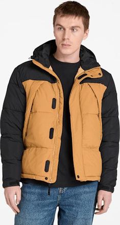 Timberland Strapazierfähige, wasserabweisende Steppjacke für Herren in Schwarz/Gelb, Herren, Schwarz, Größe