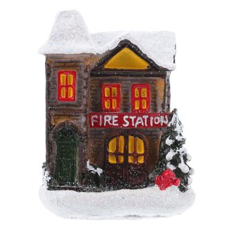 NUOBESTY Weihnachtsdeko Kleiner Haus Ornament aus Harz Retro Tischdekoration f&uuml;r Weihnachten Gem&uuml;tliche Atmosph&auml;re Mikrohaus Dekor f&uuml;r Zuhause und Party