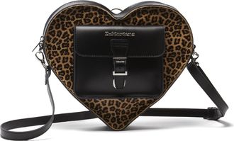 Dr. Martens Transparenter herzf&ouml;rmiger Rucksack, Schwarzes Kiew + Leopardenmuster, Mini