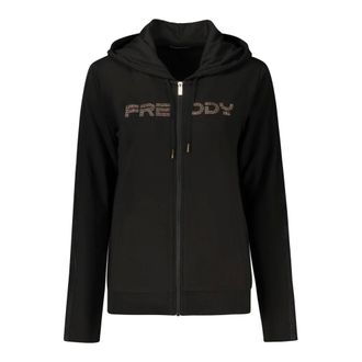 Freddy Femme, Sweatshirts et sweats &agrave; capuche, Noir, Taille: 38 FR Sweat &agrave; capuche zipp&eacute; avec bande logot&eacute;e