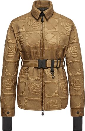 Moncler Moncler Surchemise Matelass&eacute;e Crevoux &Agrave; Motif Feuilles, Femme, Beige, Taille: 00
