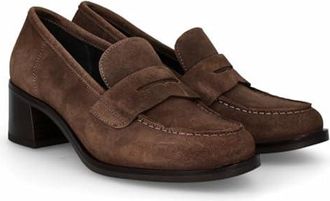 Lince Lince Mocasin Tacon Comodo | Semelle en caoutchouc | Semelle int&eacute;rieure en gel amovible | I53002-9 | Fabriqu&eacute;es en Espagne, Cuir cro&ucirc;te de cuir Mustan