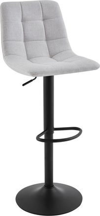 Stylife Barhocker, Schwarz, Beige, Metall, Textil, Drehteller, 43x90-112x47 cm, Sitzfl&auml;che 360&deg; drehbar, Esszimmer, Barm&ouml;bel, Barhocker