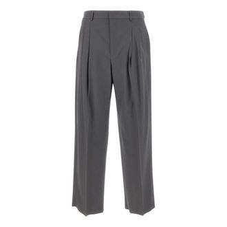 Emporio Armani Pantalon droit &agrave; pinces - Homme - Pantalons - Gris - Taille: L