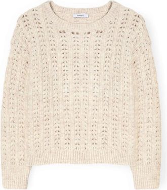 Motivi Femme, Pulls, Beige, Taille: 38 FR Tricot Col Rond Perfor&eacute;