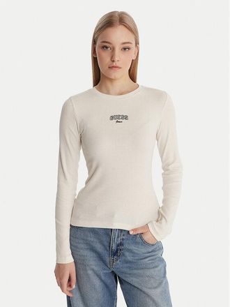 Guess Bluse W6RP22 KA0H1 &Eacute;cru Slim Fit