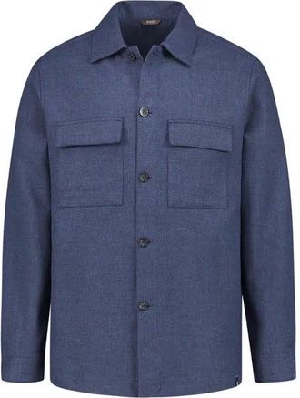Boggi Milano Herren Overshirt blau Baumwolle