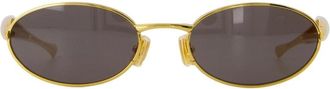 Bottega Veneta Oval Sonnenbrille - - Accessories - unisex - Gelb - 57 MM