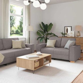 vidaXL Vidaxl - Sofa Set mit Kissen 3 pcs Taupe 220 x 78 x 84 cm Stoff