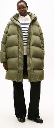 Tommy Hilfiger Daunenmantel TOMMY HILFIGER CURVE CRV MODERN DOWN REG COAT, Damen, Gr. 46, utility olive, Steppware, Obermaterial: 100% Polyester. Futter: 100% Polyam