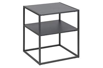 AC Design Furniture Nino Nachttisch mit Ablage, B: 45 x H: 50,5 x T: 40 cm, Schwarz, Metall, 1 Stk