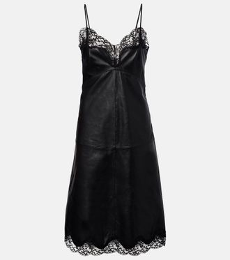 Magda Butrym Robe en cuir et dentelle