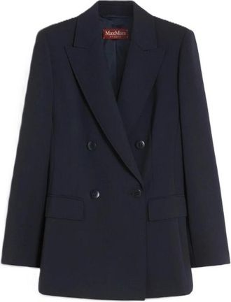 Max Mara Femme, Vestes, Bleu, Taille: 42 FR giacche e blazer Lana