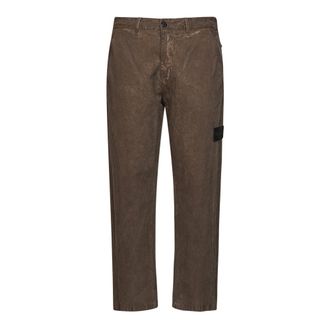 Stone Island Homme, Pantalons, Brun, Taille: W32 Pantalon Chino Droit