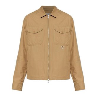 Moncler Jacke mit Logo-Aufn&auml;her - - Jackets - Herren - Braun - XL