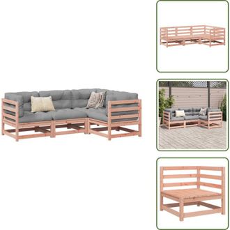 vidaXL 4-tlg. Garten-Sofagarnitur Massivholz Douglasie - Gartenm&ouml;bel - Douglasienholz - Gartenlounge - Esszimmergarnitur - Aussenm&ouml;bel