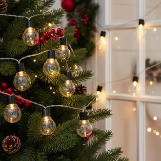 Supvox 20 St&uuml;ck Gl&uuml;hbirnen-Aufs&auml;tze f&uuml;r Lichterkette, Leere Transparente Kugeln Deko f&uuml;r Weihnachtsbaum, Fenster, Party & Hochzeit, DIY Lichterschmuck (5cm)