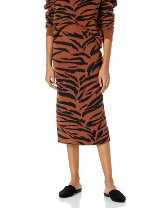 The Drop Damen Iris Midi-Bleistiftrock, Pullover-Optik, zum Hineinschl&uuml;pfen, Tier-Muster, XXL Gro&szlig;e Gr&ouml;&szlig;en