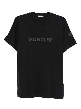 Moncler t-shirt à patch logo - Bleu