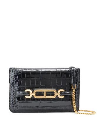 Tom Ford sac porté épaule Blaze à effet peau de crocodile - Noir