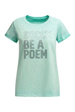 soccx Rundhalsshirt mit fixierten Turn-Up-&Auml;rmeln
