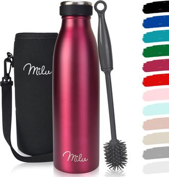 Milu Thermoflasche 350ml 500ml 750ml 1L 1,5L Isolierte Edelstahl Trinkflasche Thermoskanne Auslaufsichere Isolierflasche doppelwandig für heiße und kalte G