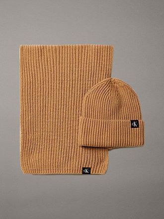 Calvin Klein Set Aus Schal Und M&uuml;tze F&uuml;r Kinder - Woodsmoke - Gender-inclusive Kinder - S-M