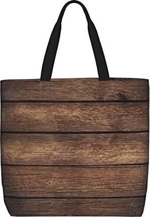 Generic Sac De Courses Texture De Bois Rustique Sac &Agrave; Bandouli&egrave;re En Toile Lavables R&eacute;utilisable Sacs &Agrave; Main, Pour Femmes, &Eacute;cole, Shopping, Voyage