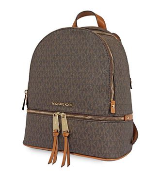 Michael Kors Damen Rhea Medium Logo Rucksack, Brown, 24.1 x 12.7 x 31.8 cm