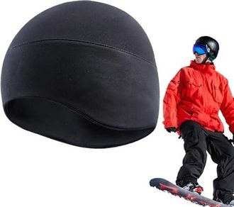 Generico Chapelle de cr&acirc;ne - Cape de cyclisme | Casque de chapeau | Doublure de casque en fibre de polyester respirante avec couches de r&eacute;tention thermique cou