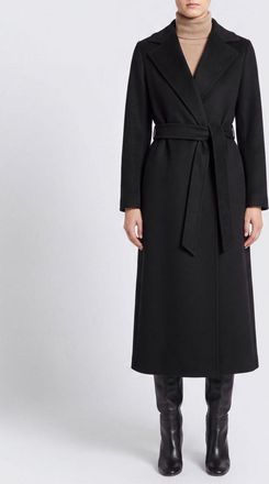 Max Mara S Max Mara Manteau long peignoir ceintur&eacute; en laine avec col &agrave; revers