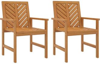 vidaXL Vidaxl - Chaises &agrave; manger de jardin lot de 2 bois massif dacacia