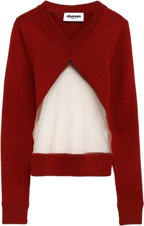 Duran Lantink pull &agrave; col v - Rouge