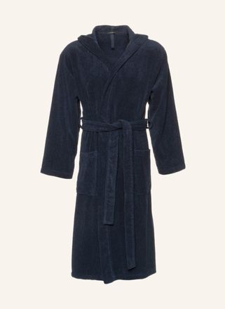 Schiesser Herren-Bademantel Essentials Mit Kapuze blau